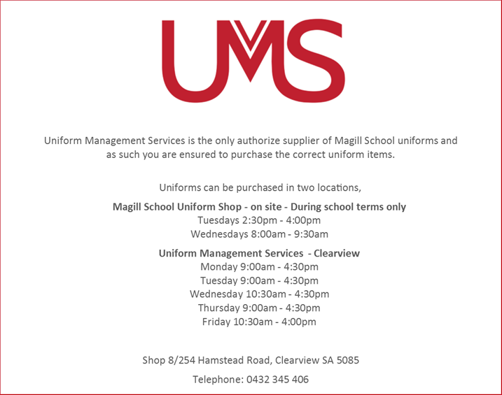 Uniform Information - Magill Primary School